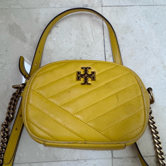 Tory Burch | Bags | Tory Burch Yellow Gold Camera Bag Crossbody Handbag ...